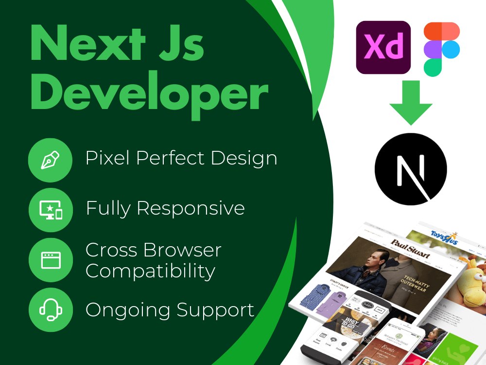 Next.js Developer | Figma to Next Js | Tailwind CSS | Front End Developer | Upwork