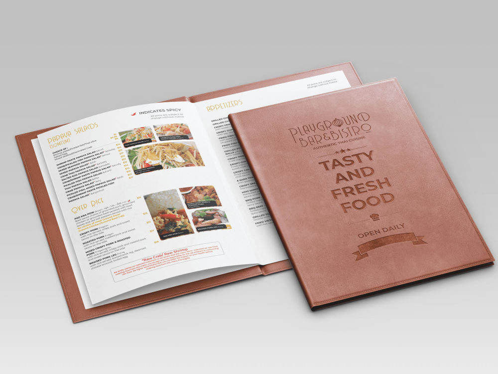 A fantastic menu book for your restaurant | Upwork