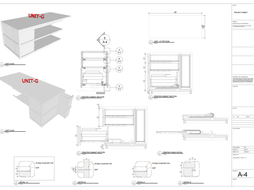 Full set of millwork shop drawing for kitchen, vanity, closet, wardrobe ...