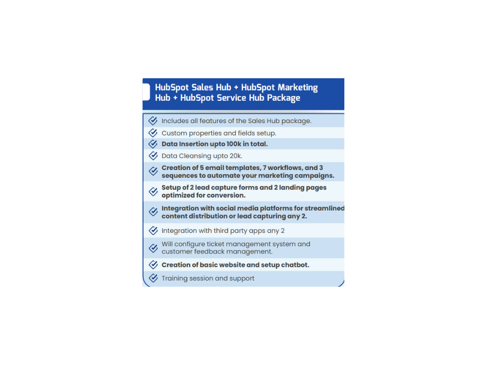 HubSpot Sales Hub + HubSpot Marketing Hub + HubSpot Service Hub Package ...