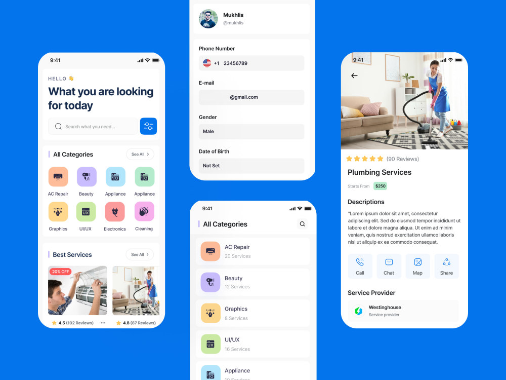 Website UI UX, web UI, landing page design, or app UI design with Figma ...