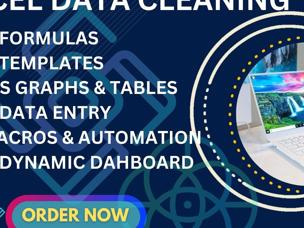 Excel spreadsheet template, data cleaning, analysis typing formatting ...