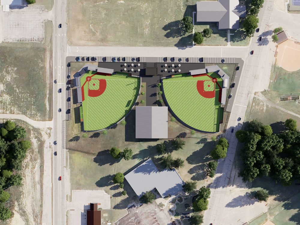 3d rendering of baseball field and batting cage with sketchup | Upwork