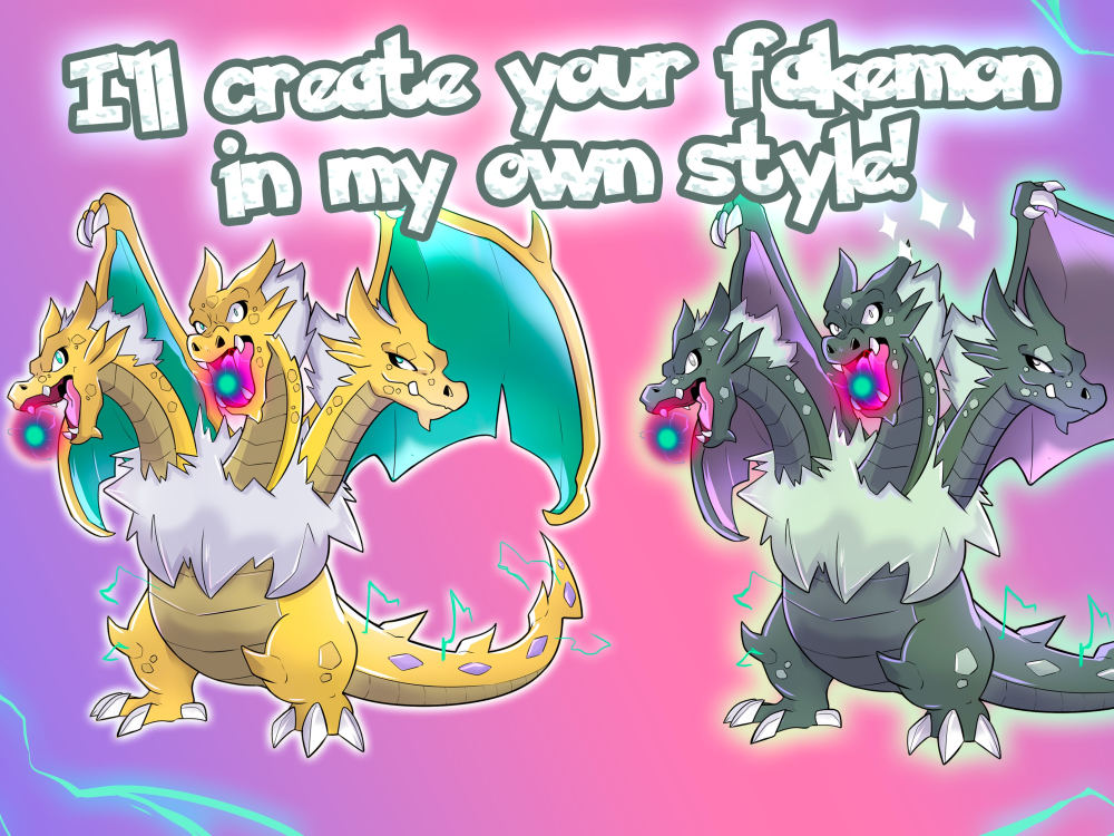 An original fakemon design or pokemon variant | Upwork