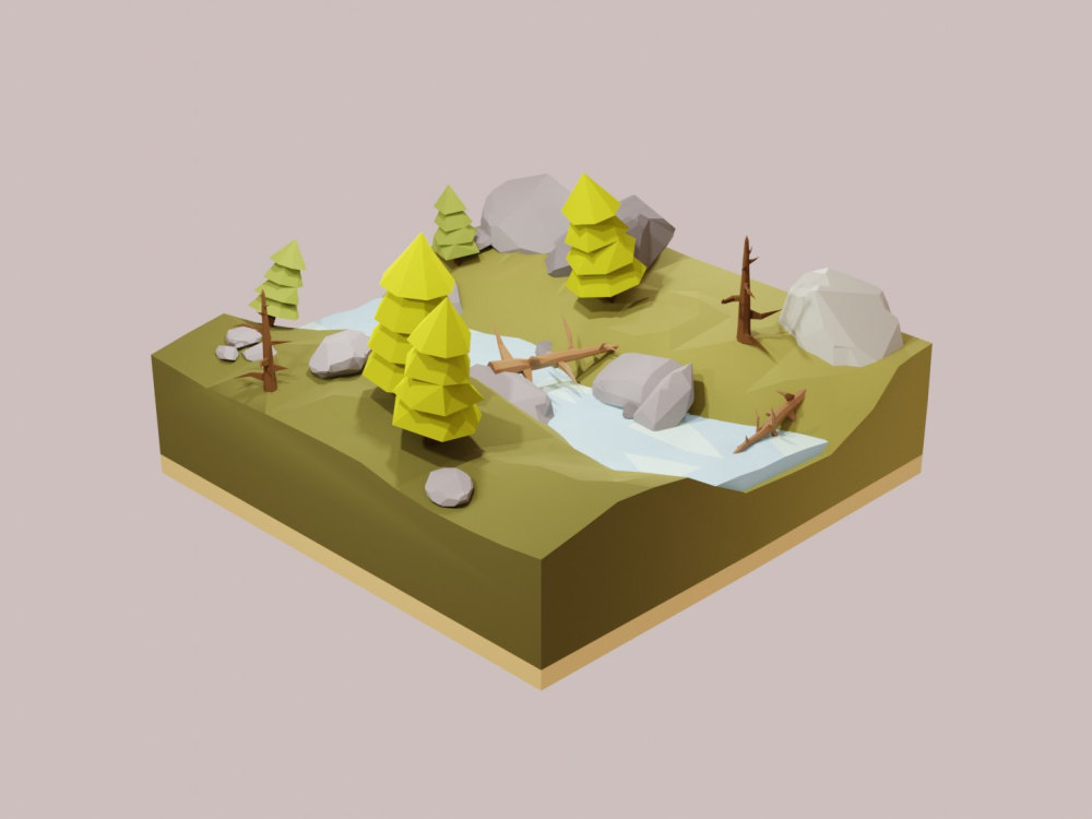 A low poly 3d scene | Upwork