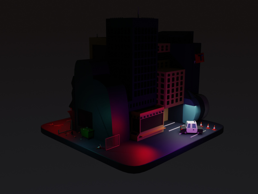 A low poly 3d scene | Upwork