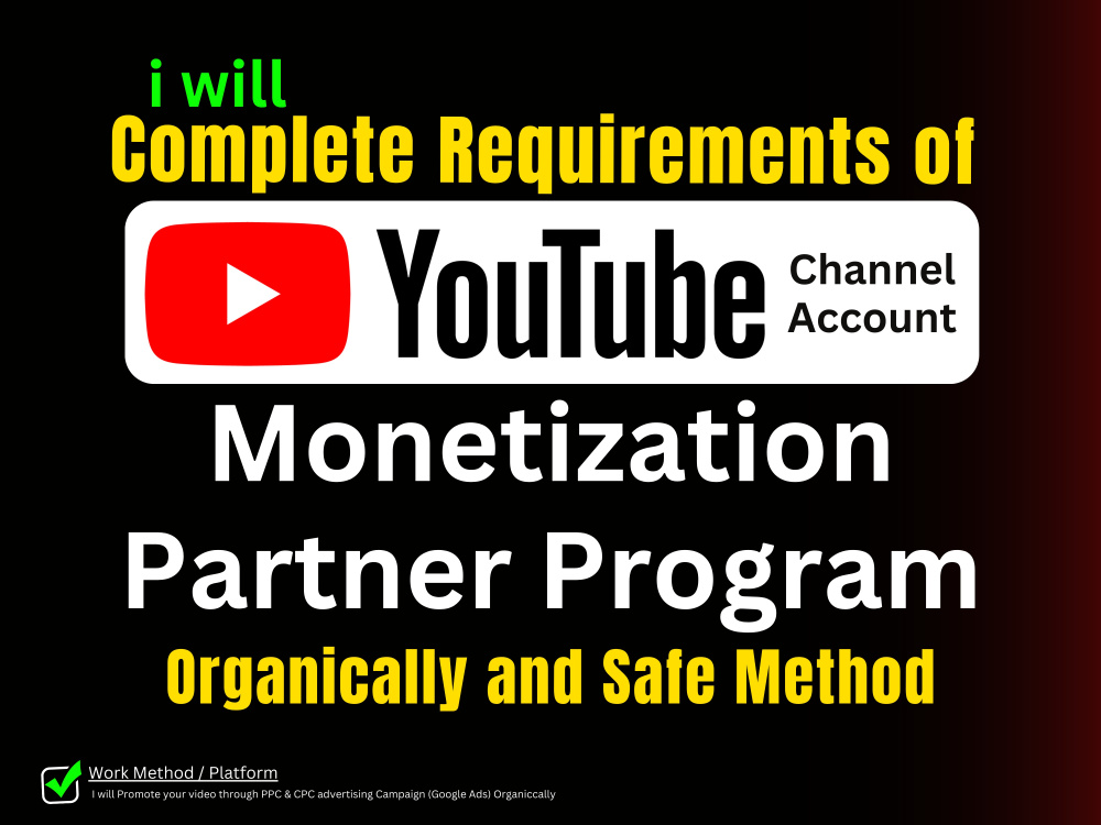 Complete YouTube account Monetization Requirements to Make channel ...