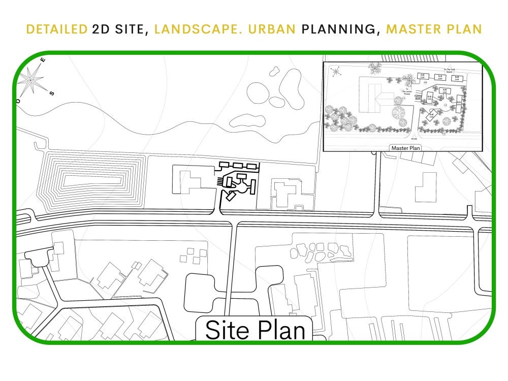 2d Site plan, Landscape plan, Urban planning, Master plan | Upwork
