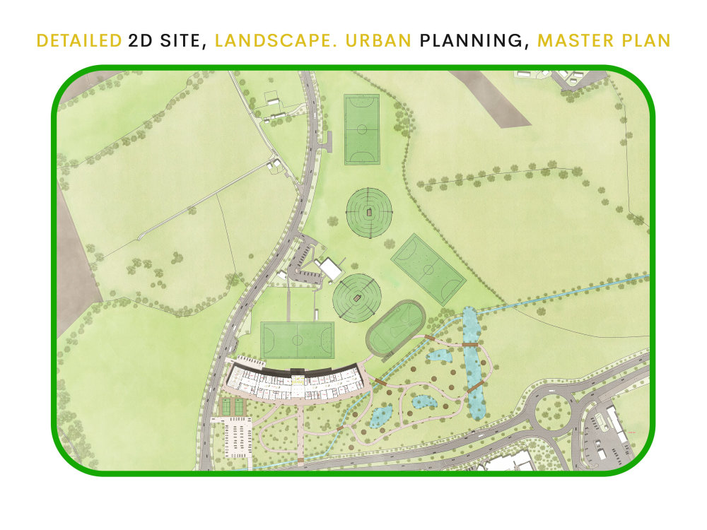 2d Site plan, Landscape plan, Urban planning, Master plan | Upwork