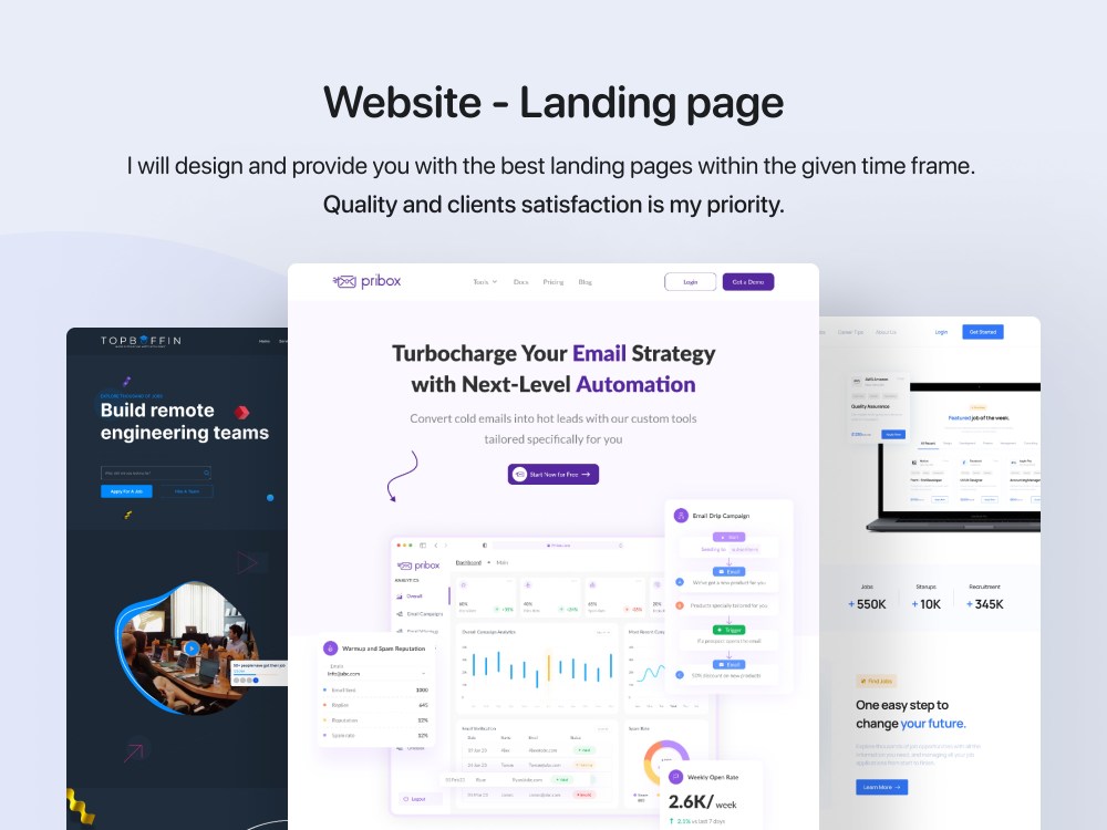 A Creative & Unique Landing page Design | Upwork