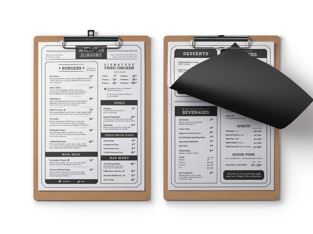 A stunning typography menu for your bar | Upwork