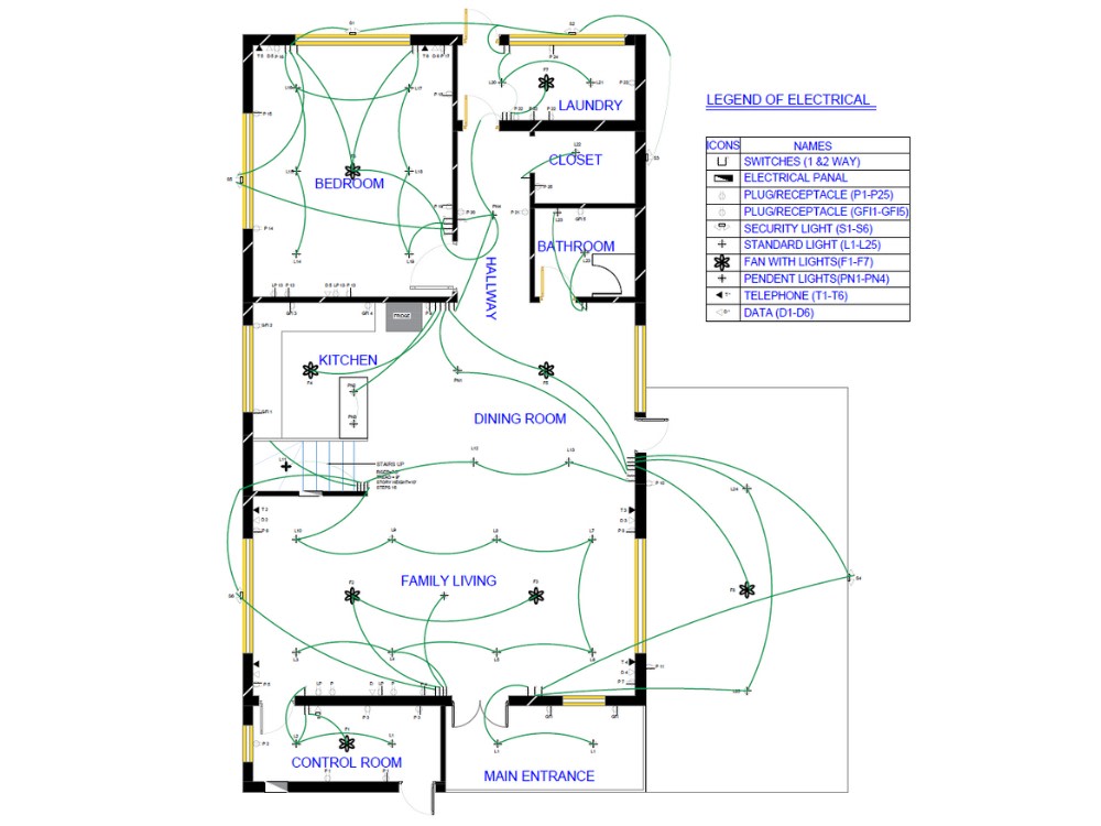 Electrical plan drawing / plumbing plan drawing | Upwork