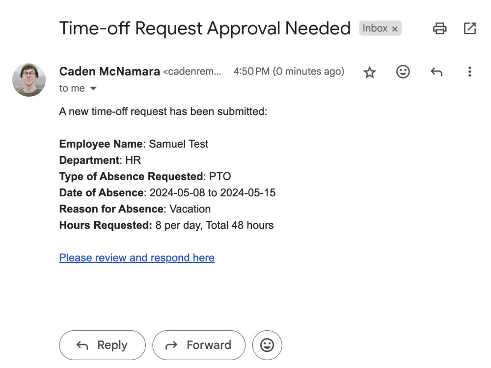 Time Off Request Management Google Form System | Upwork