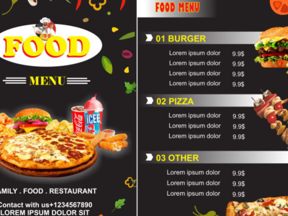 Food flyer or post design, best restaurant menu card design, and price ...