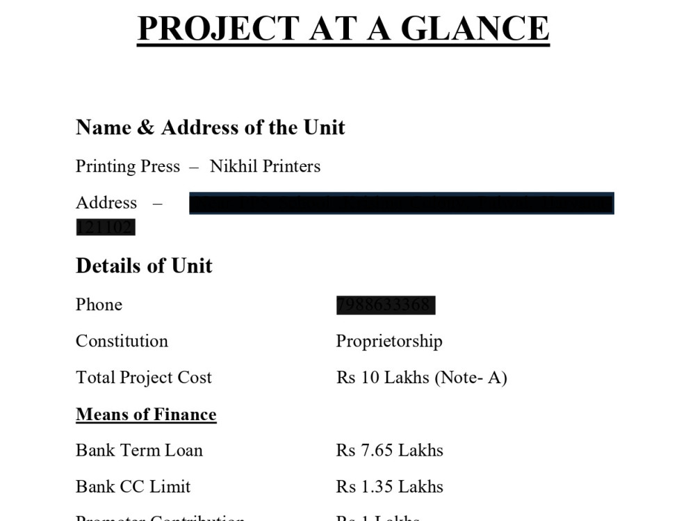 Project report in one day including CMA data for loan funding | Upwork