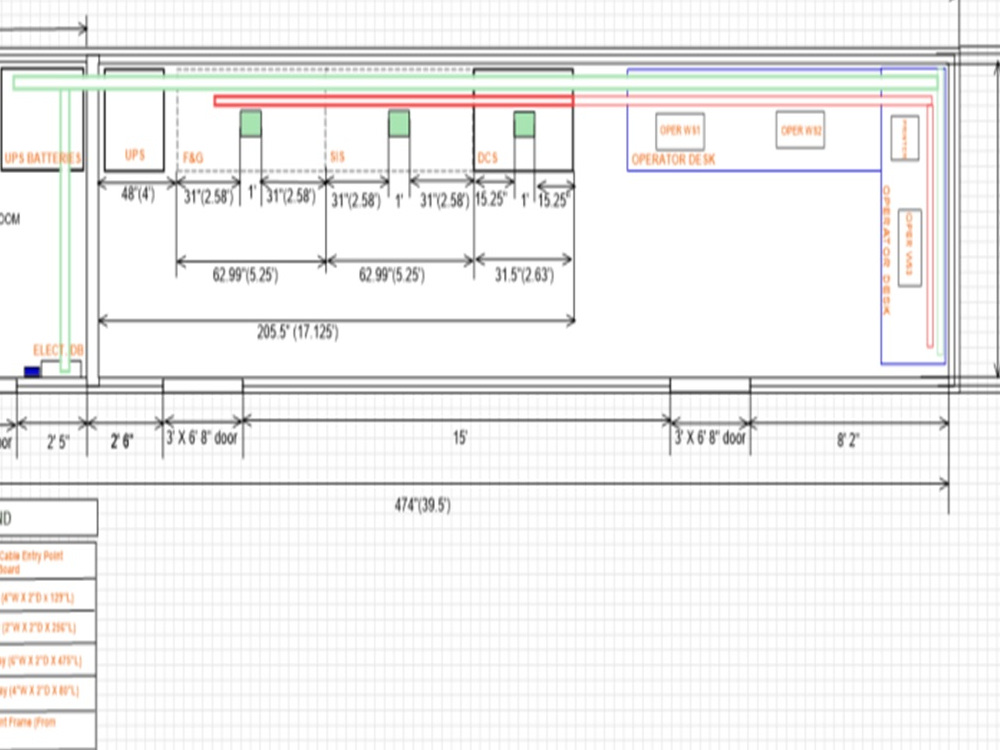 AutoCAD Drawing for a Containerized Control Room | Upwork