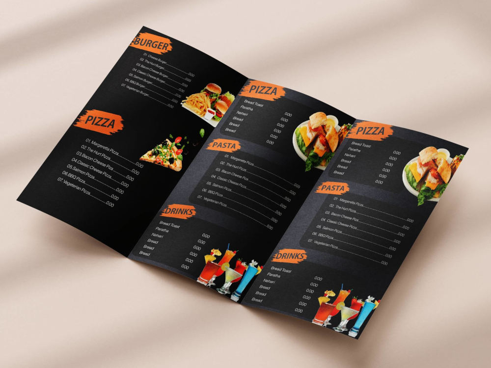 An attractive, eye catching Menu Card Design for Restaurants | Upwork