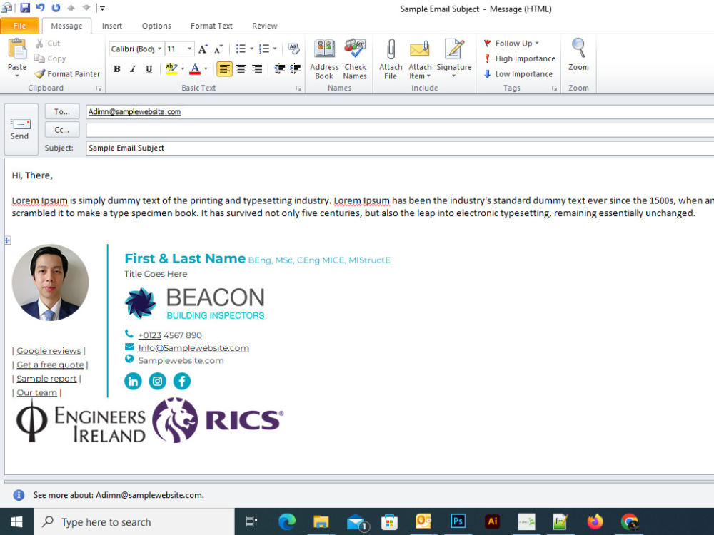 Professional Outlook Email Signature | Upwork