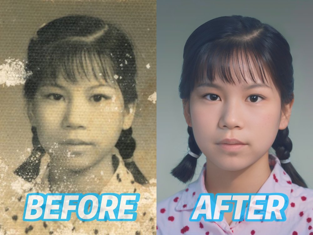 Restoration of damaged old photos, recoloring, low to high resolution ...