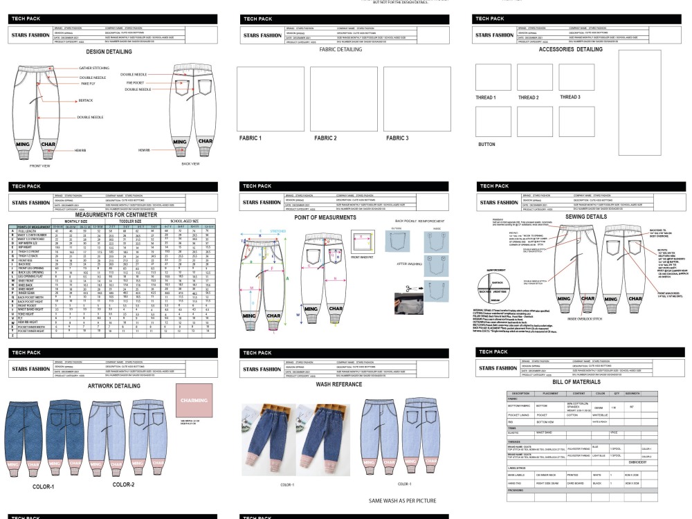 Professional Tech Pack Design for bulk production | Upwork