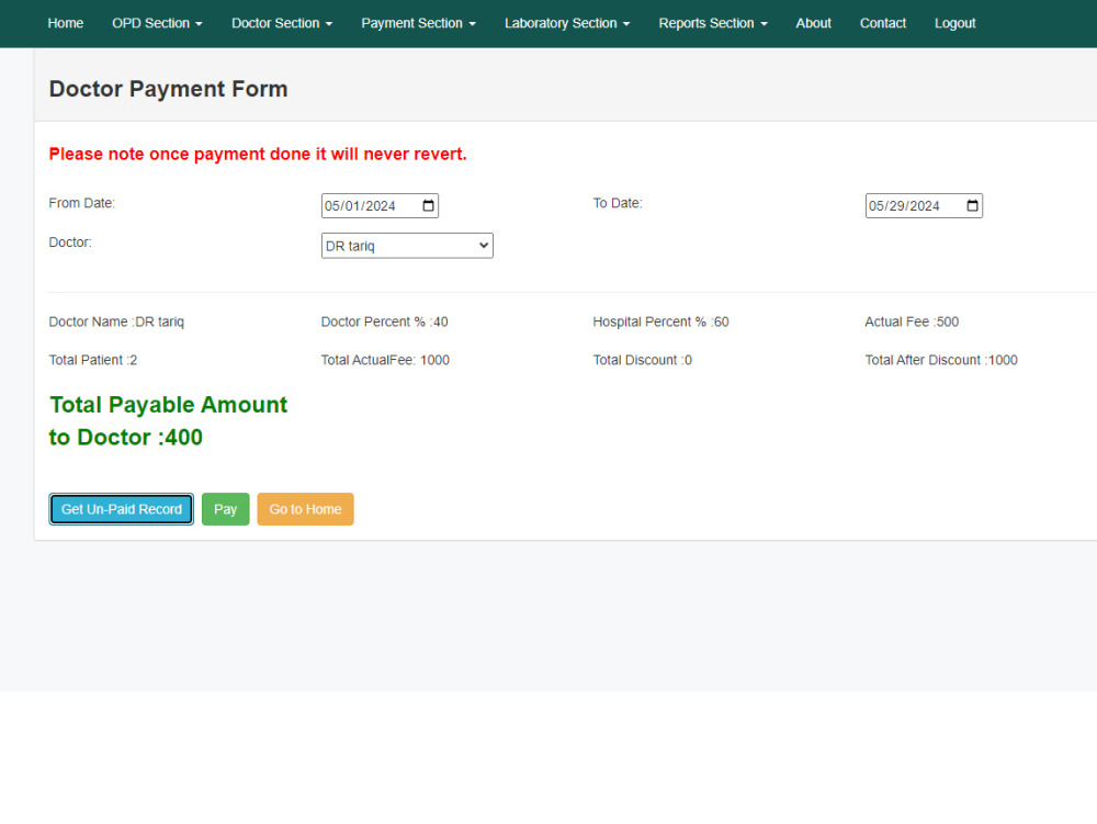 OPD and Laboratory System | Upwork