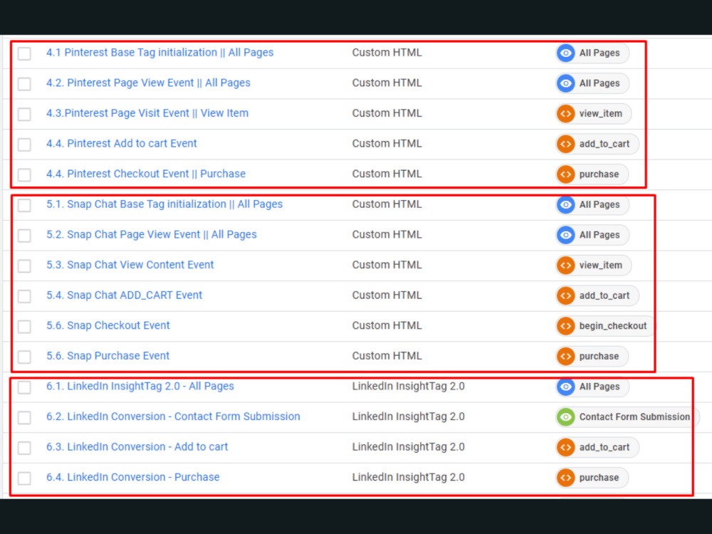LinkedIn, Pinterest, Twitter, Snapchat & Bing Ads Conversion Tracking Setup | Upwork