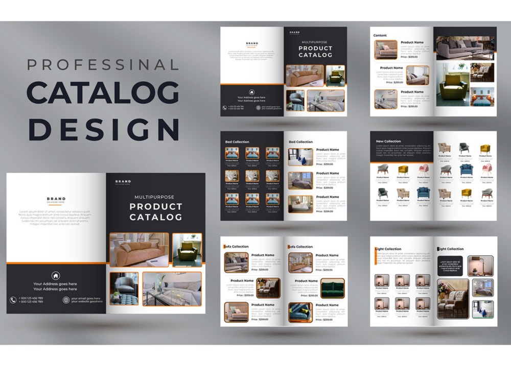 Catalog design, digital product catalog, product catalogue or lookbook ...