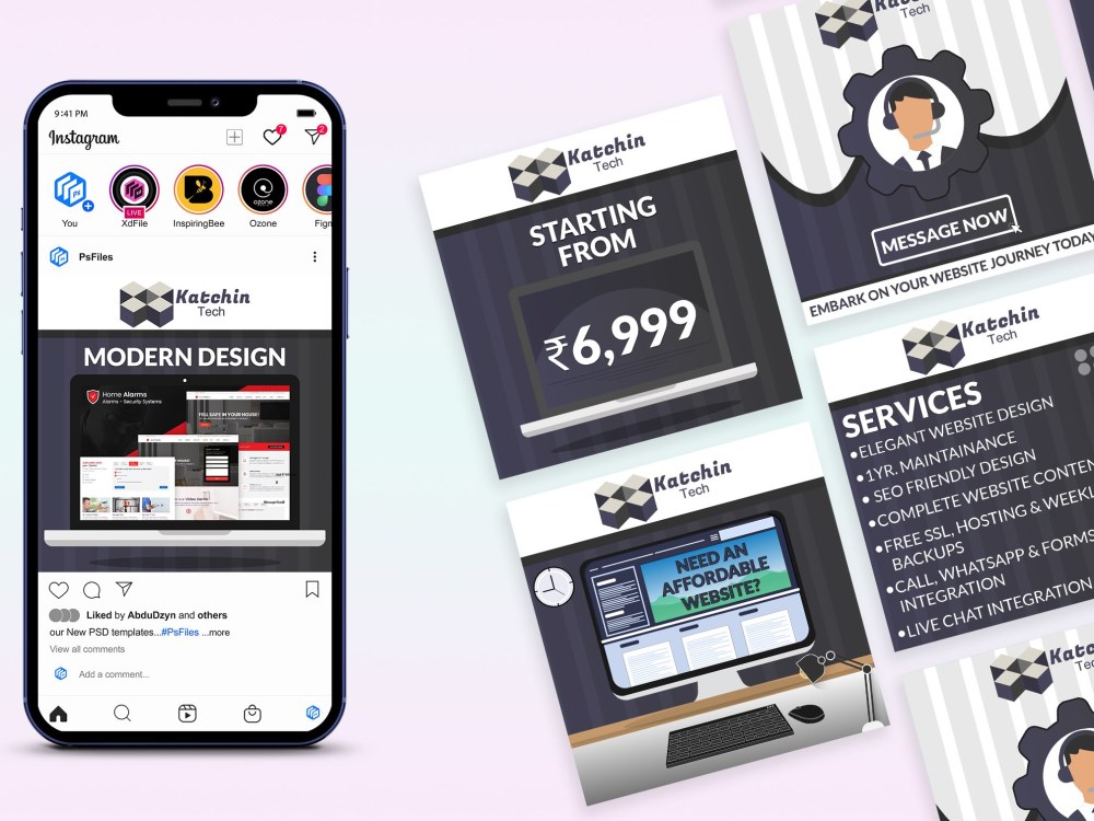 Modern and minimalistic social media posts and ads designs | Upwork