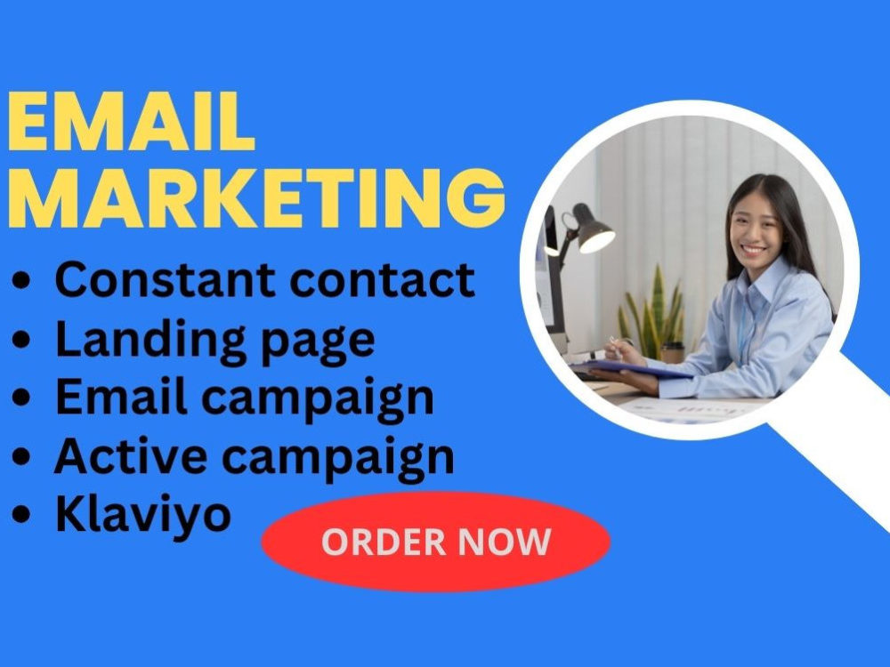 Landing page, email campaign on constant contact, active campaign ...