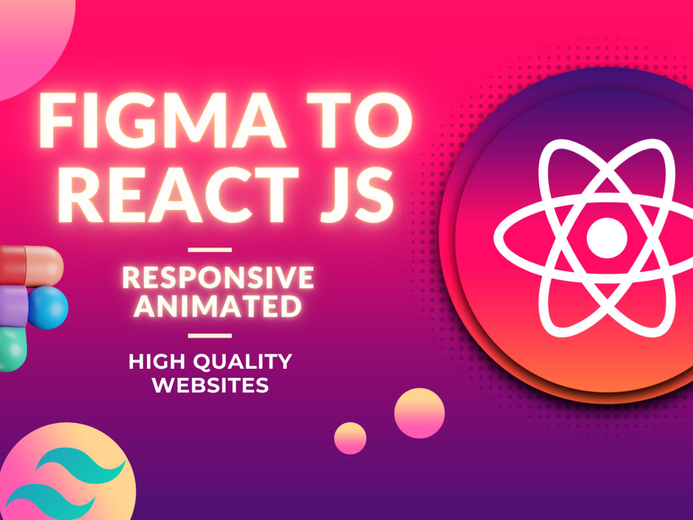 Responsive website using react , tailwind css from provided figma design | Upwork