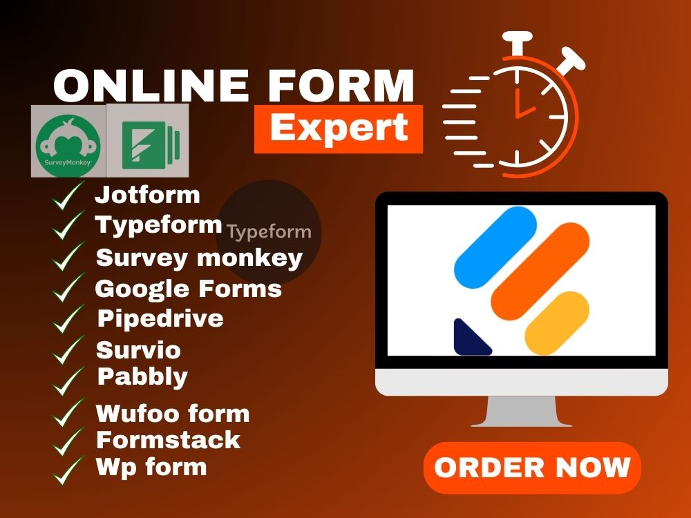 Online forms, jotform, typeform, survey monkey pandadoc, wufoo form | Upwork