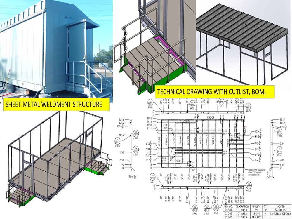 Sheet Metal Weldments Fabrication Assembly with Cutlist BOM | Upwork