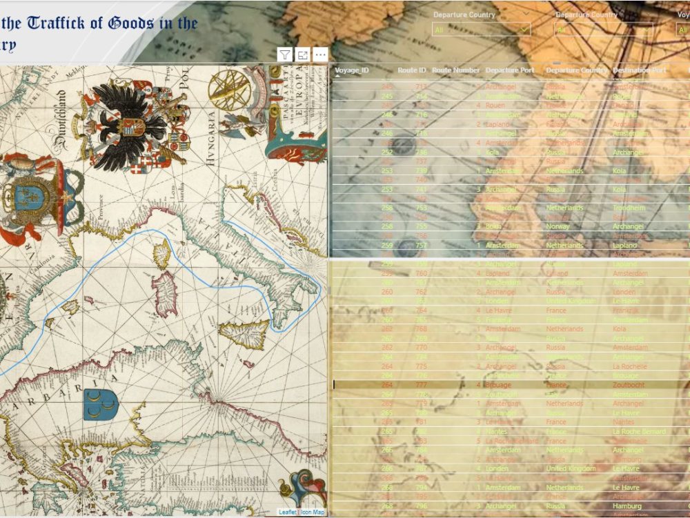 Interactive 17th Century Sea Route Visualization in Power BI | Upwork
