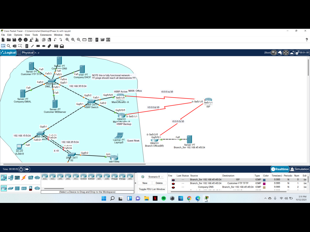 You assist in networking design and cisco packet tracer projects. | Upwork