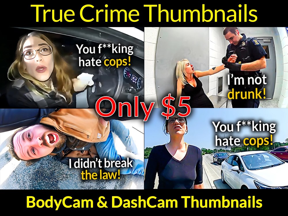 Create clickable eye catching police or true crime youtube thumbnails ...