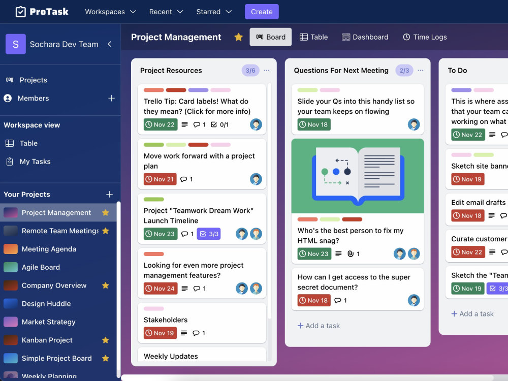 A project management tool including time tracking feature | ProTask | Upwork