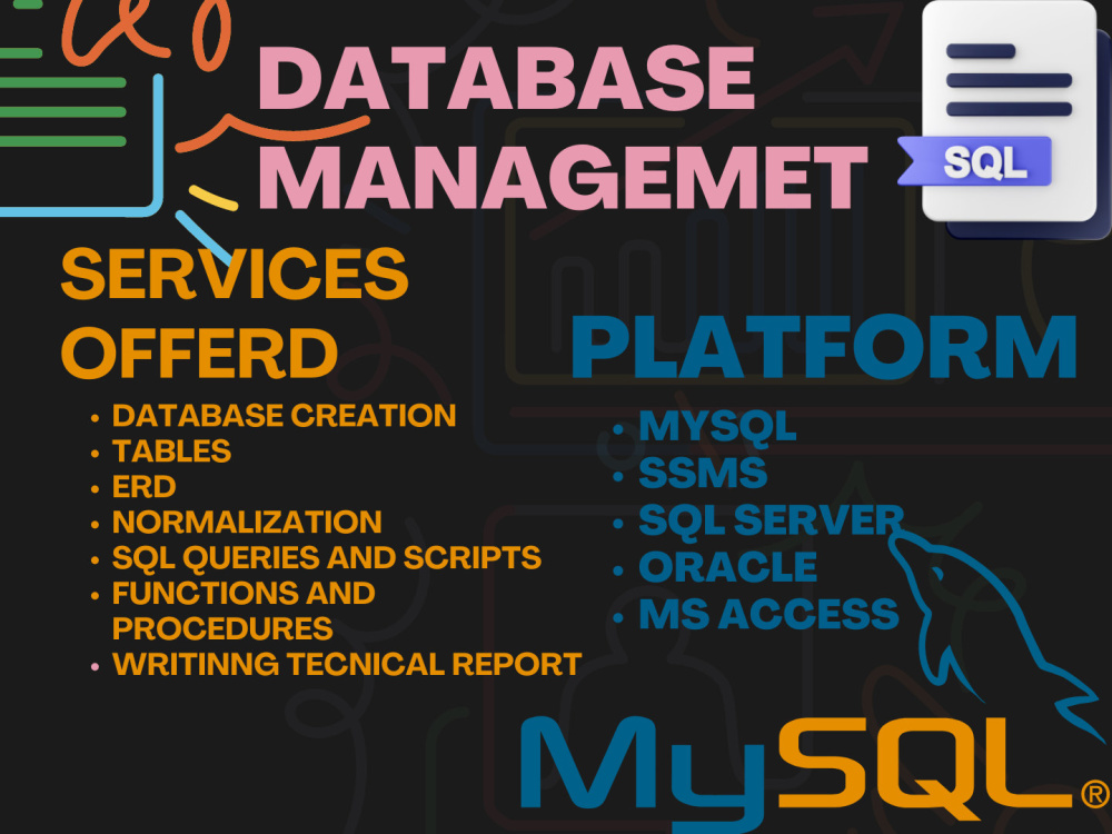 DATABASE MANAGMENT TAST AND PROJECT DONE | Upwork