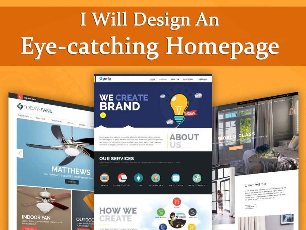 An eye catching homepage design | Upwork