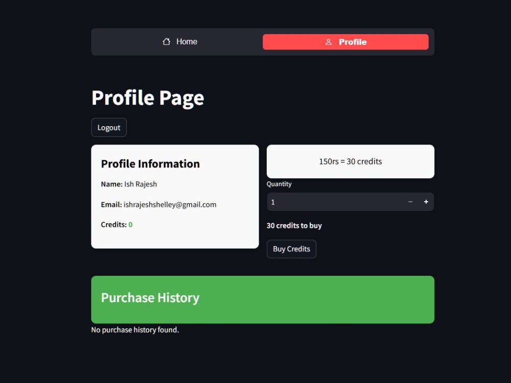 Streamlit application with login, signup and payments dashboard | Upwork