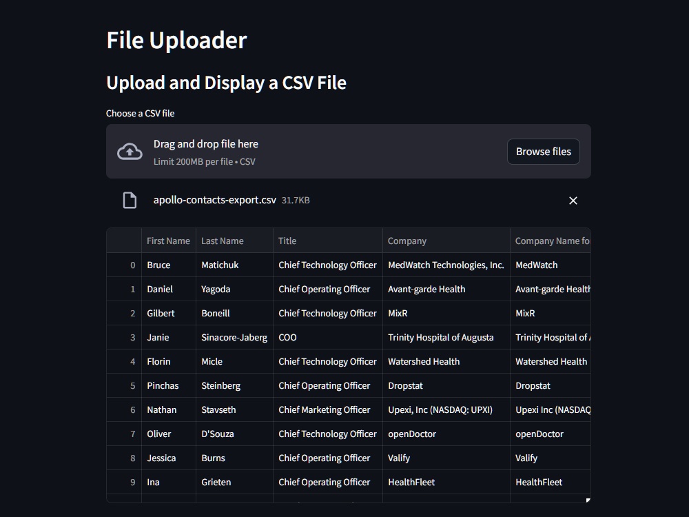 Streamlit application with advance UI/UX elements | Upwork