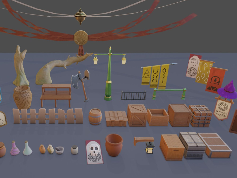 Stylized 3d Props and Textures for games | Upwork