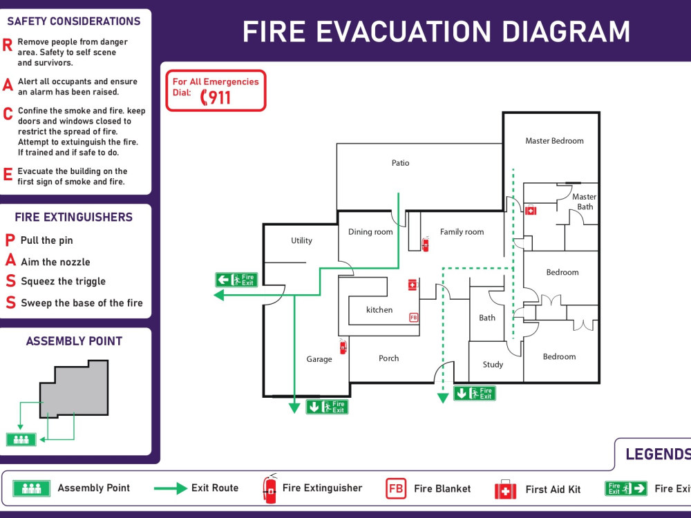 Design fire emergency evacuation plan, diagram, document | Upwork