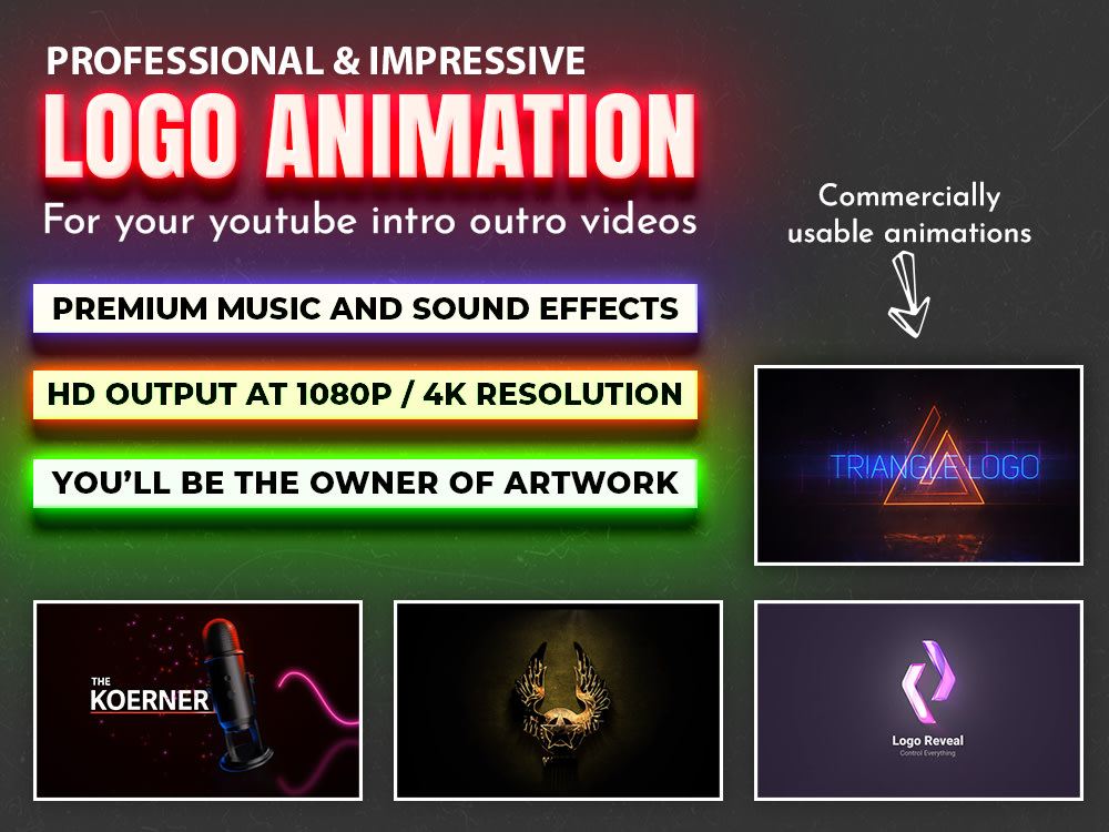 3D logo reveal animation with premium sound effects (template-based ...