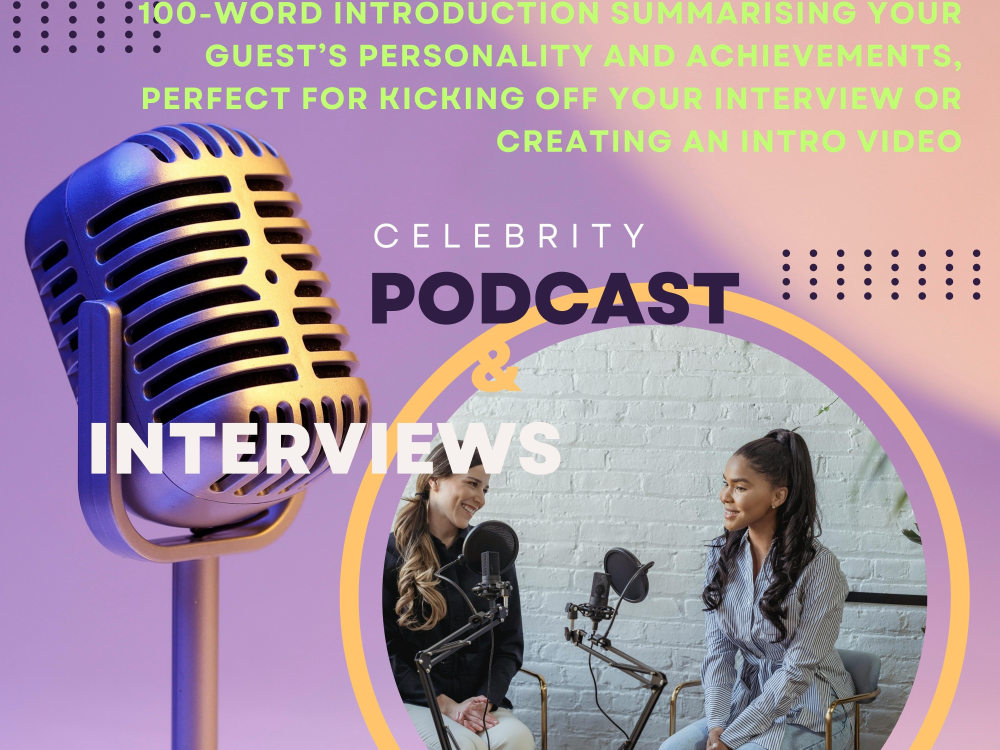 CELEBRITY PODCAST TALKSHOW QUESTIONS+INTRO-OUTRO script| FREE 15 min ...