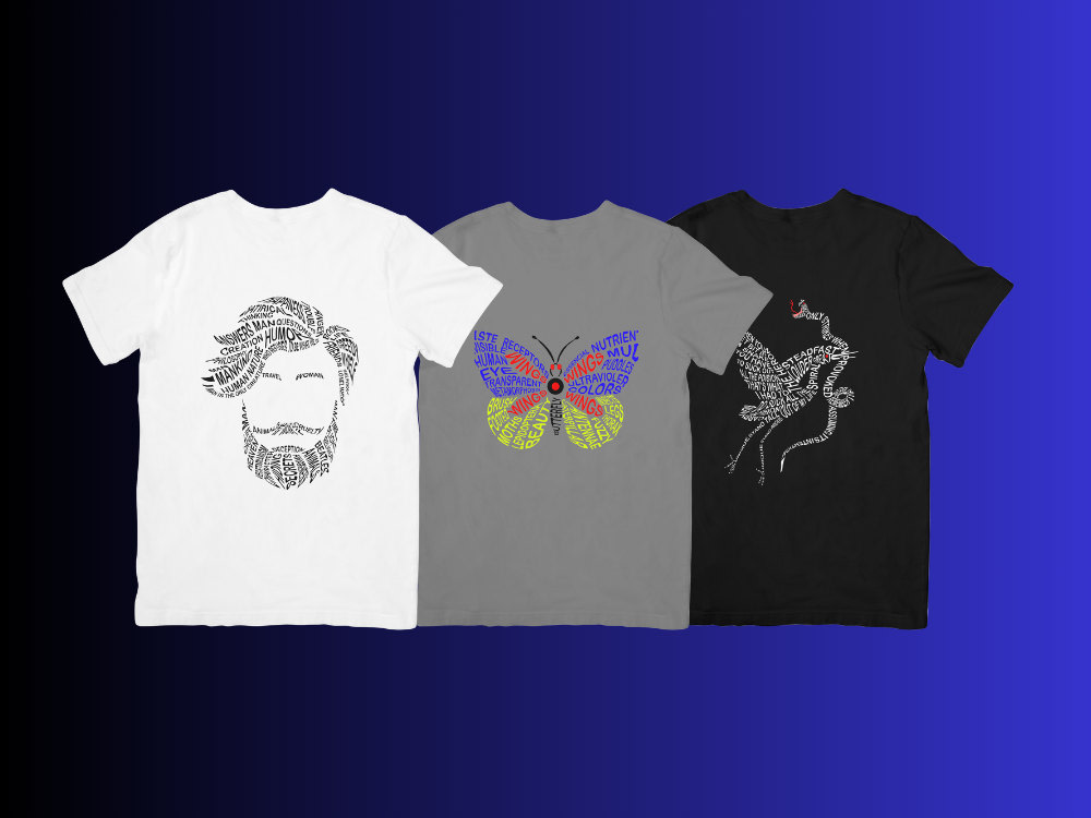 Custom word cloud art and typography t shirt design | Upwork