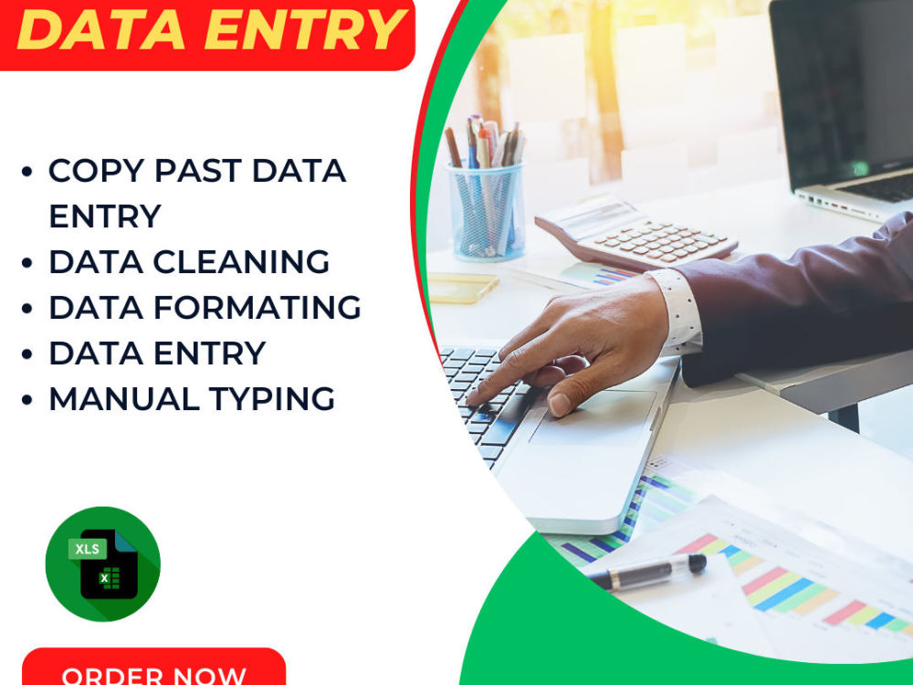 Data cleaning and formatting | Manual typing | Copy past data entry | Upwork