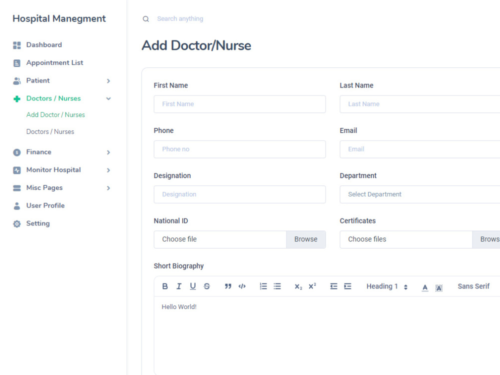 A full-feature hospital management system. | Upwork
