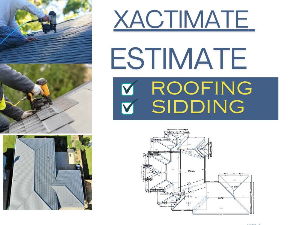 Roof damage estimate with sketches on XACTIMATE | Upwork