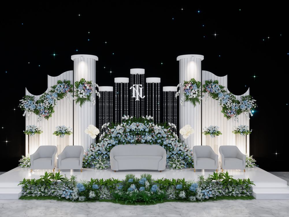 Make 3d backdrop render ilustration for wedding or event | Upwork
