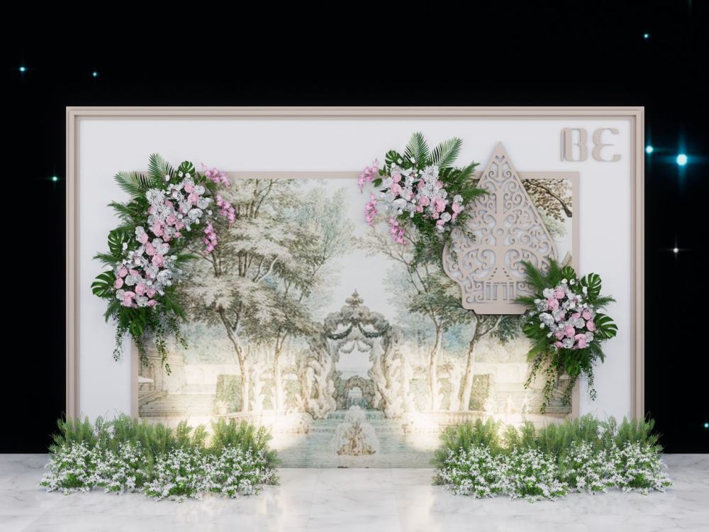 Make 3d backdrop render ilustration for wedding or event | Upwork